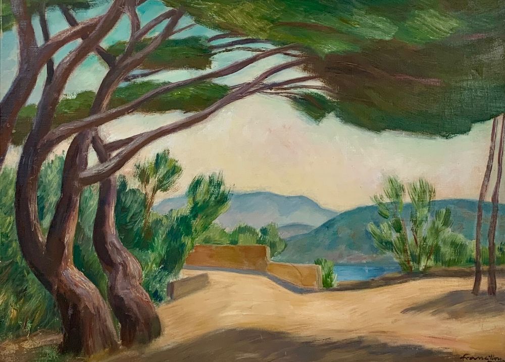 René Francillon (1876-1973) Gemälde Küsten Szene (Gebraucht) in Root ...