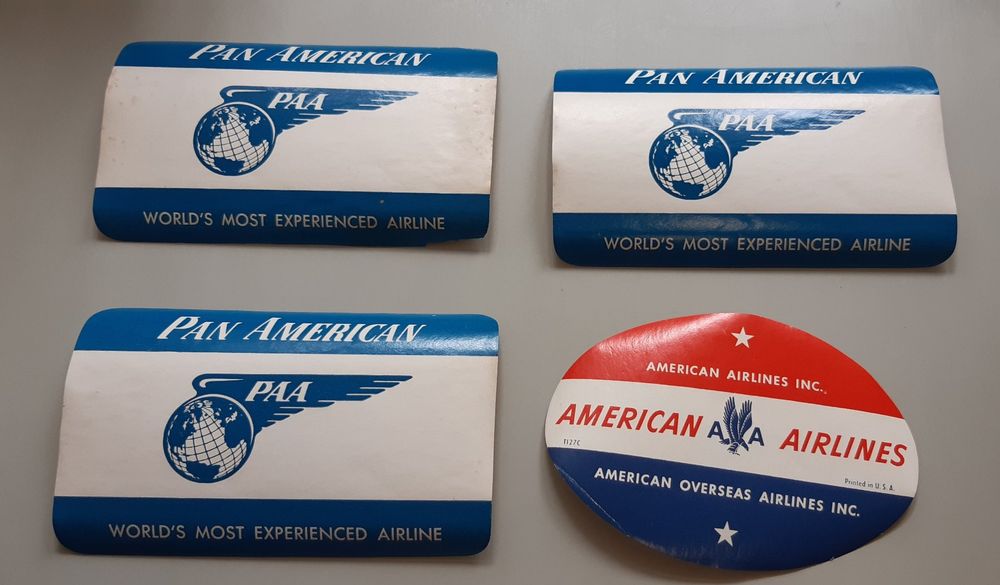 Aviatik AMERICAN AIRLINES PAN AMERICAN KLEBER Sticker (Gebraucht) in ...