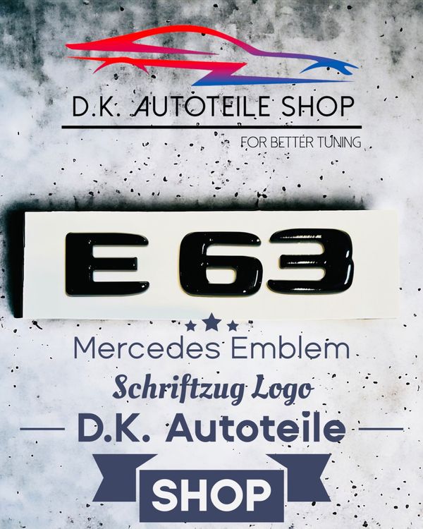 Mercedes AMG E63 Emblem Schriftzug Logo aus ABS NEU schwarz (Neu und ...