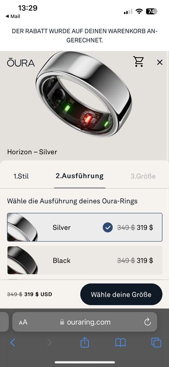 Oura Ring silber horizon sleep tracker | Kaufen auf Ricardo