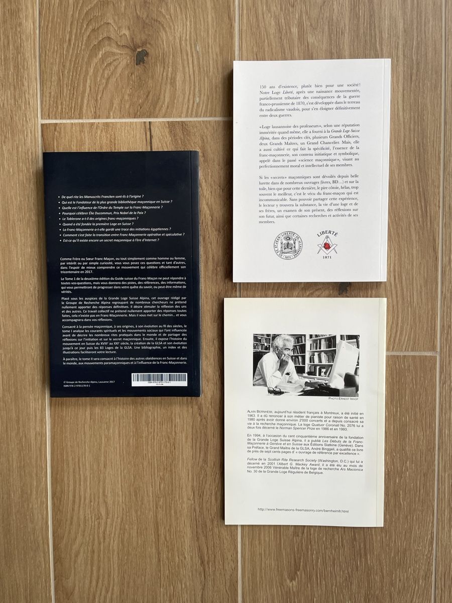 3 livres - Grande Loge Suisse Alpina - franc-maçonnerie (D'occasion) à ...