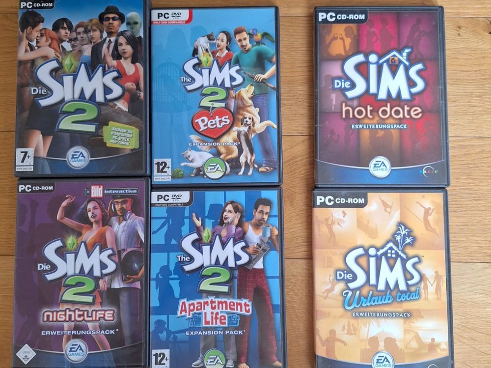 Sims 2 Spiele Sammlung PC CD-ROM 6 Stück Set Occasion gün... | Kaufen ...