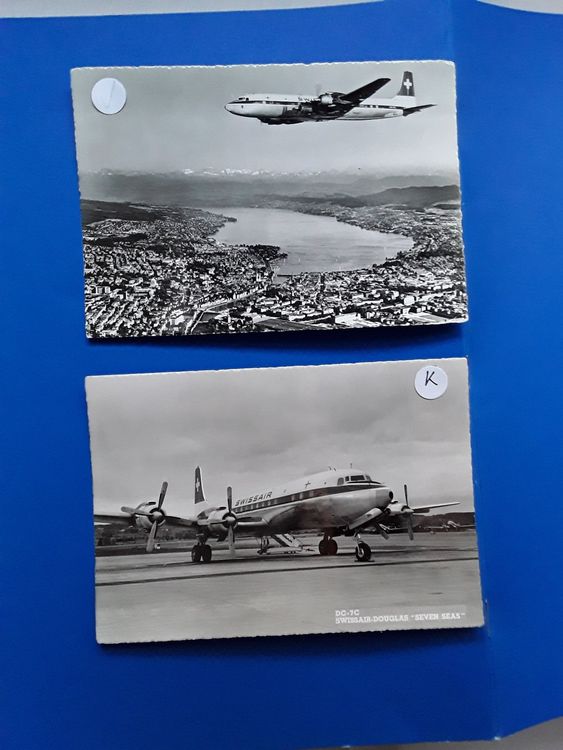 2x AK- SWISSAIR -DOUGLAS DC-7C "SEVEN SEAS" | Kaufen auf Ricardo