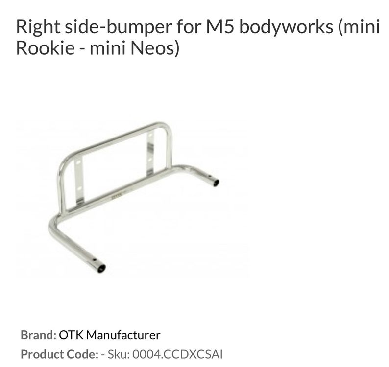 Mini Kart Right side bumper M5/M8 Bodywork’s (Neu und originalverpackt ...