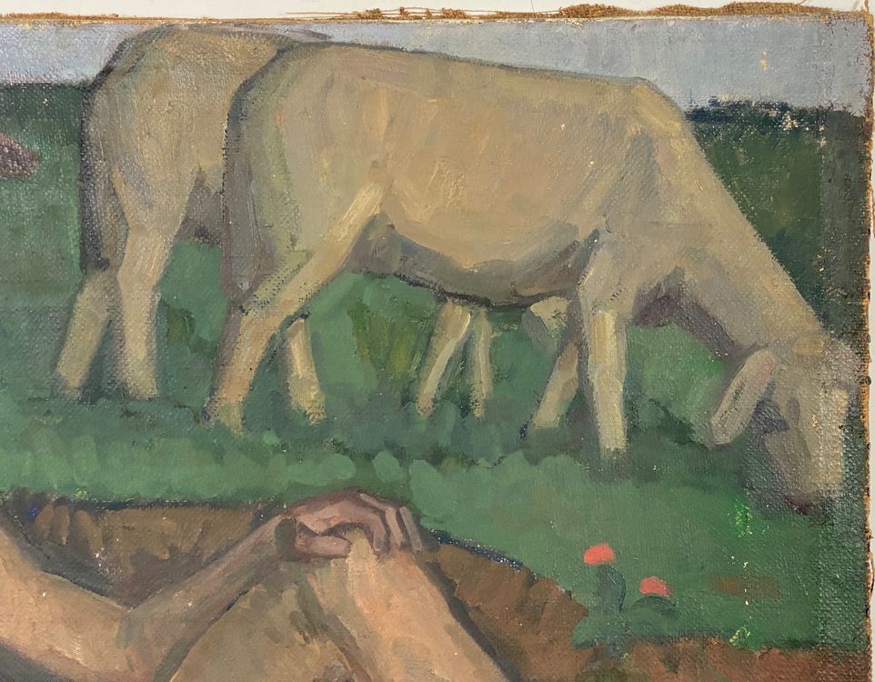 Ernst Büchner (1886-1951) der Hirt grosses Gemälde | Kaufen auf Ricardo