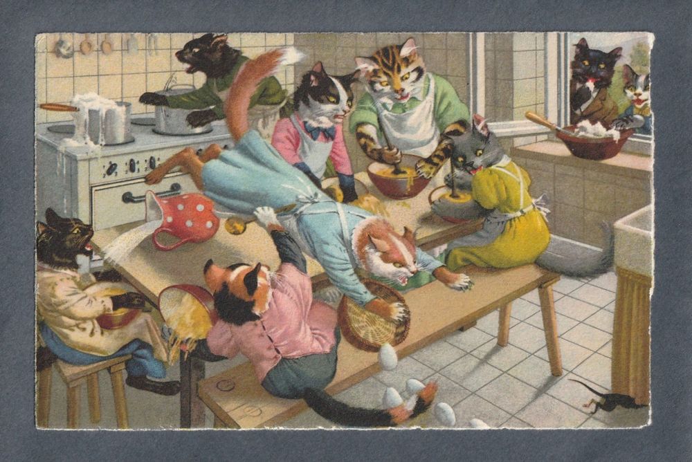 Antike Katzen Postkarte, Edition Max Künzli Zürich 6, 1954 (Gebraucht ...