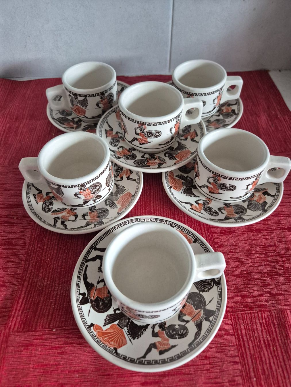 6 petites tasses à café fait main en Grèce vintage (D'occasion) à ...