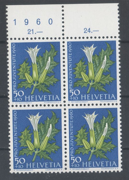 Viererblock PJ187 mit nicht katalogisiertem Plattenfehler ** (Neu (gemäss Beschreibung)) in ...