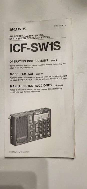 Sony ICF-SW1S (Gebraucht) in Zürich für CHF 80 – mit Lieferung auf Ricardo kaufen