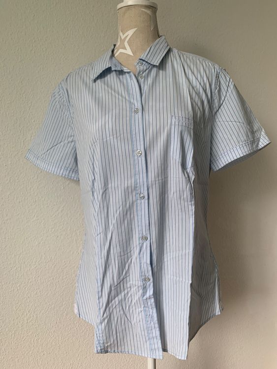 Marc O‘Polo Bluse Gr. 42, Baumwolle blau weiss gestreift | Kaufen auf ...