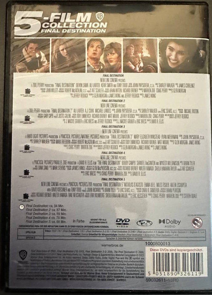 Final Destination 1-5 Film Collection DVD Box Set (Gebraucht) in ...