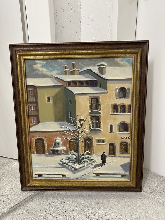 Jean Charles Knupfer Gemälde Wallis Sion Savièse Schnee (Gebraucht) in ...