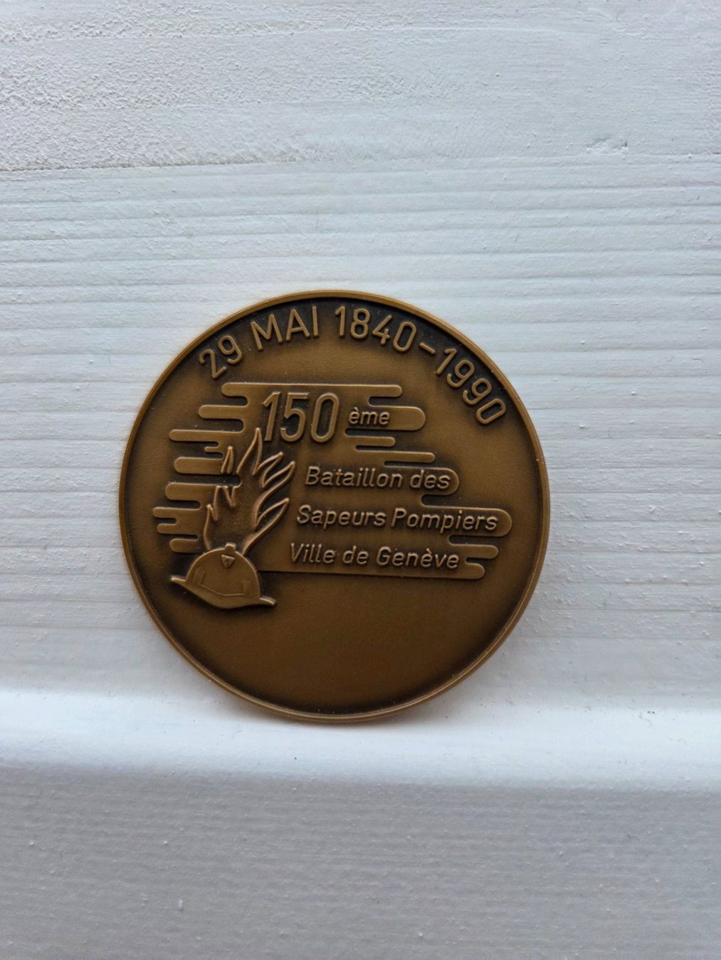 Médaille ancienne - 150 ans Sapeurs Pompiers Genève (Gebraucht) in ...