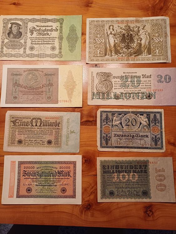 REICHSBANK BANKNOTEN LOT DEUTSCHLAND (Gebraucht) in Biberist für CHF 1 ...