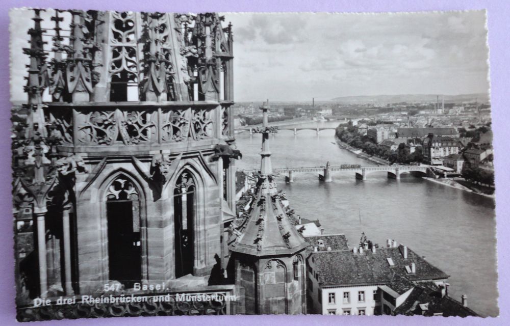 Basel, Die drei Rheinbrücken und Münsterturm (Gebraucht) in Fétigny für CHF 1 – mit Lieferung ...