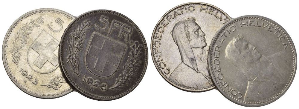 5 Franken 1923 und 1926 Silber (Gebraucht) in Bern für CHF 109 – mit Lieferung auf Ricardo kaufen