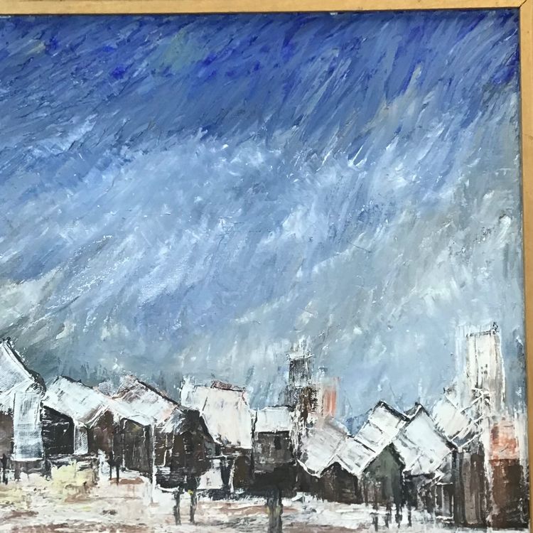 Grosse Abstrakte Gemälde Hause mit See Signiert MILAN (Gebraucht) in Root für CHF 20 – mit ...