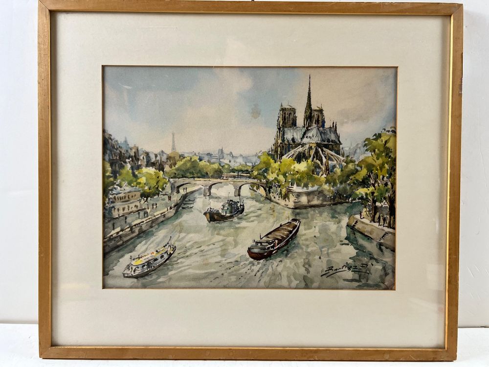 Notre Dame Paris Aquarell Signiert ca 1958 (Gebraucht) in Neuhausen am Rheinfall für CHF 10 ...