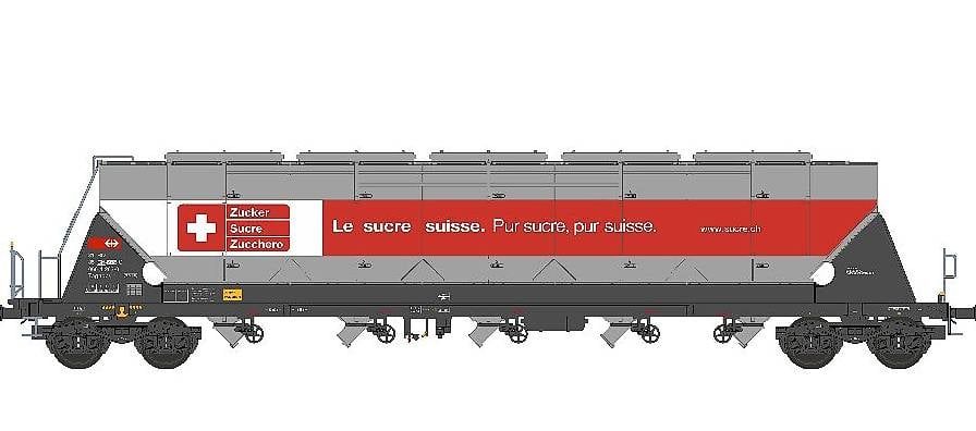 5er Set, Spur H0 nms Silowagen "Schweizer Zucker" AC (Neu und ...