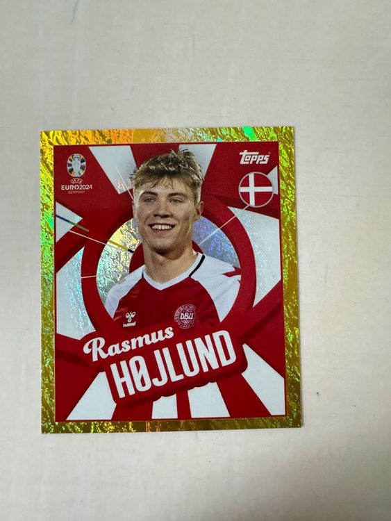 TOPPS EURO 2024 DEN PTW Dänemark Rasmus Hojlund, Gold (Neu (gemäss ...