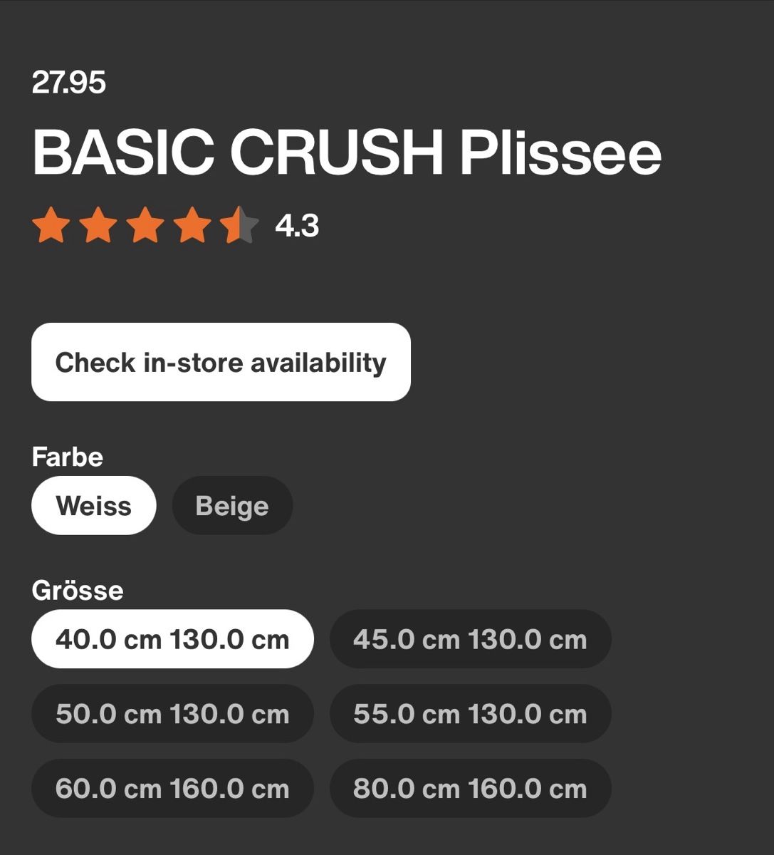 Plissee Jalousie Fenster – Migros – neu – ab 5.– CHF (Neu (gemäss ...