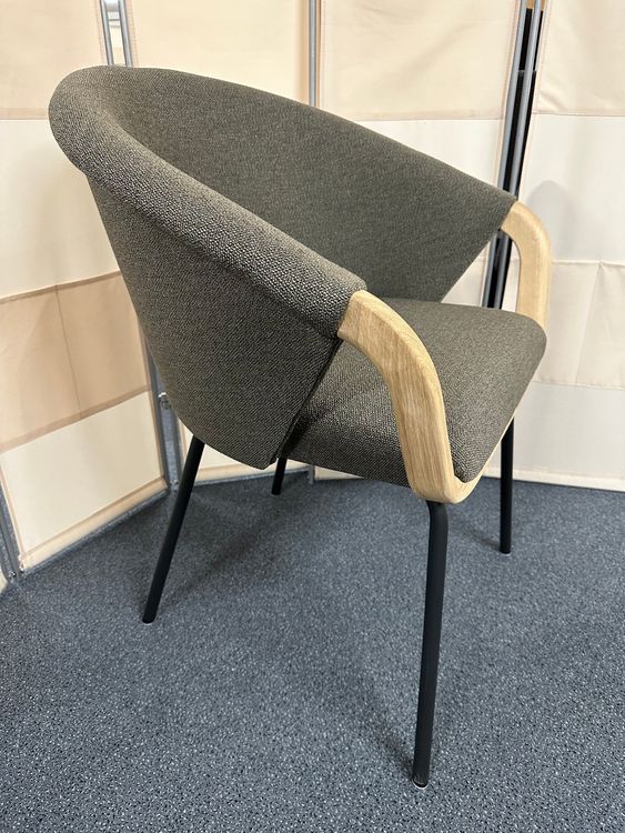 3 Sessel TERRAFINE Asteiche Bianco Stoff Q2 (Neu (gemäss Beschreibung ...