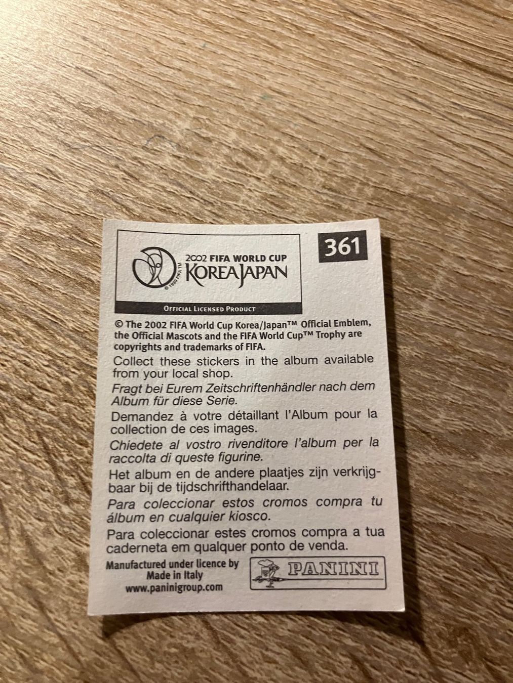 Panini WM 2002 Roy Keane Ireland Nr 361 selten (Gebraucht) in Chur für ...
