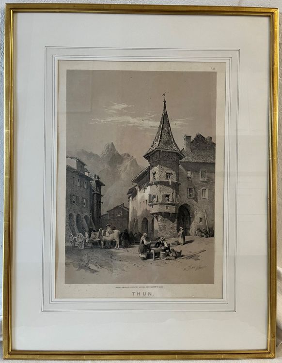 Alter Abdruck / Gemälde - Thun "Freienhofgasse" NP CHF 430.- (Gebraucht) in Seftigen für CHF 95 ...