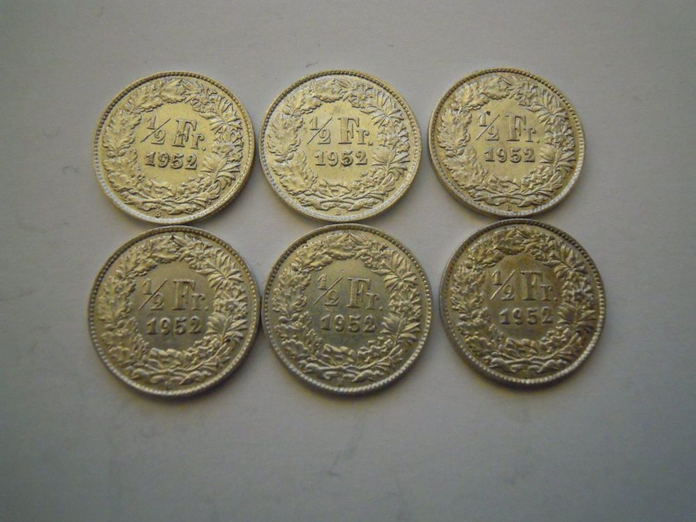 6 x 50 Rp. 1952 (Gebraucht) in Kriegstetten für CHF 7.8 – mit Lieferung auf Ricardo kaufen