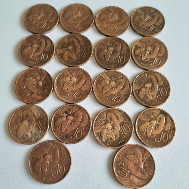 18x10 centesimi Italia de 1920 à 1937 complet (D'occasion) à Genève ...