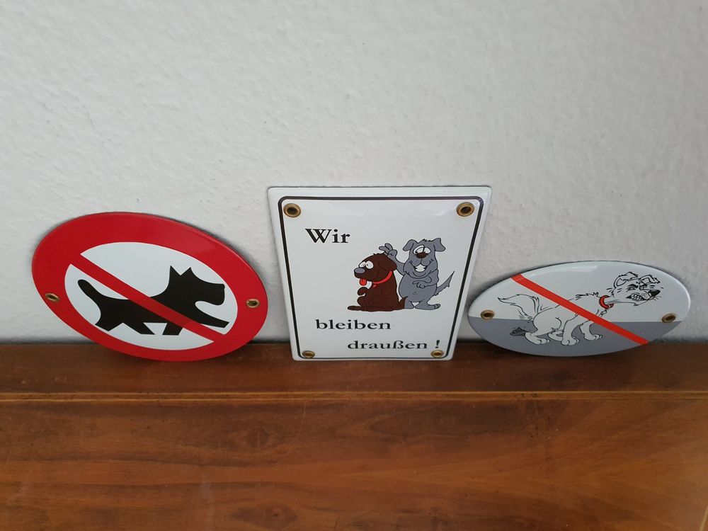 Emailschilder Hunde Verboten Kein WC Emaille Schild Retro | Kaufen auf ...