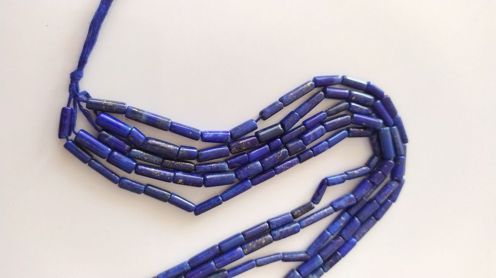 5 Schöne Lapislazuli Stränge Halbedelstein Blau Gold Lot. 2 (Neu und ...