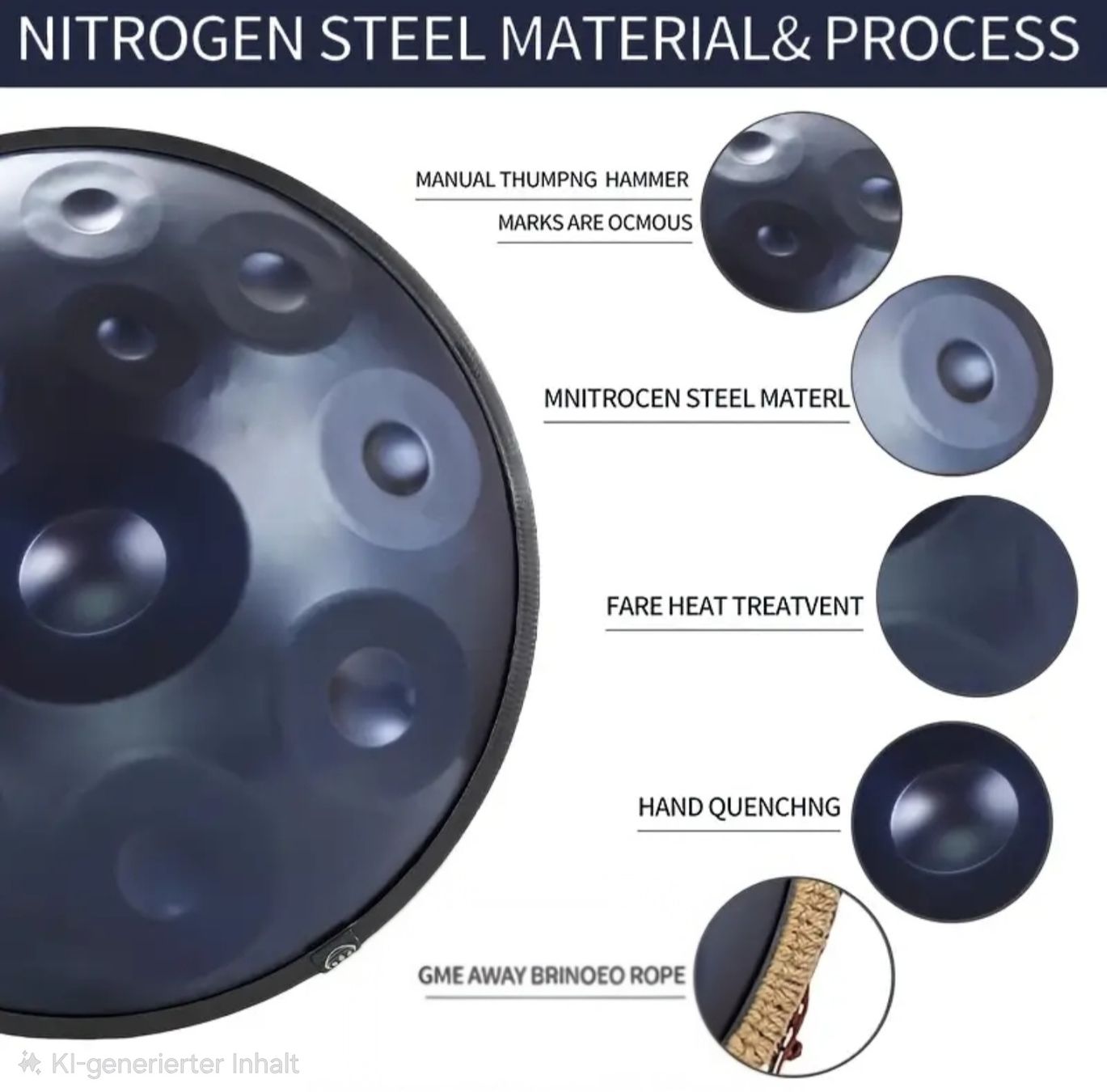 Wunderschöne Handpan/Steel Tongue Drum mit Tragetasche 432Hz (Neu ...