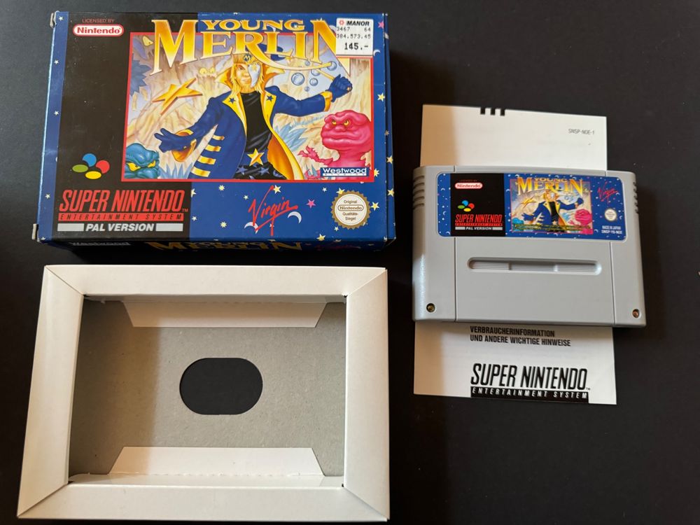 YOUNG MERLIN SPIEL FÜR SUPERNINTENDO IN ORIGINALSCHACHTEL (Gebraucht ...