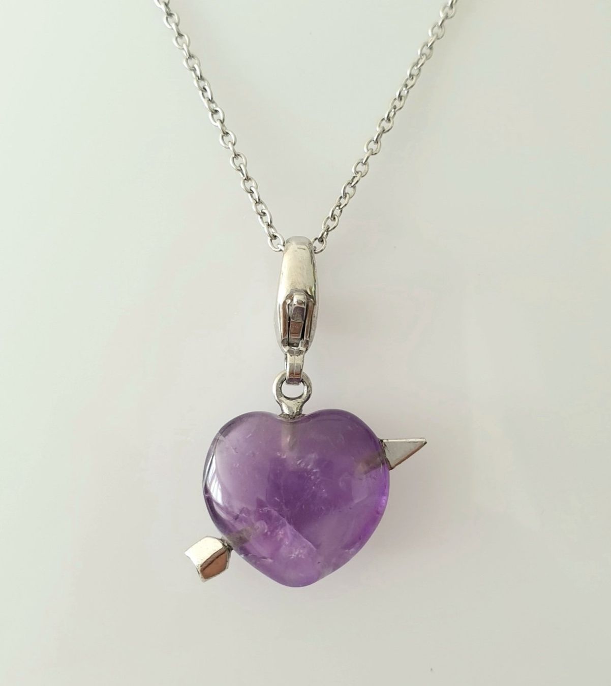 Charm Silber 925 "Herz mit Amethyst" (Rhodiniert) - NEU (Neu und ...