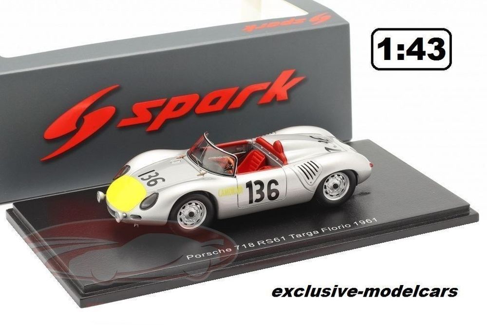 PORSCHE 718 RS61 #136 T. Florio 1961 (Moss/Hill) 1:18 SPARK (Neu und ...
