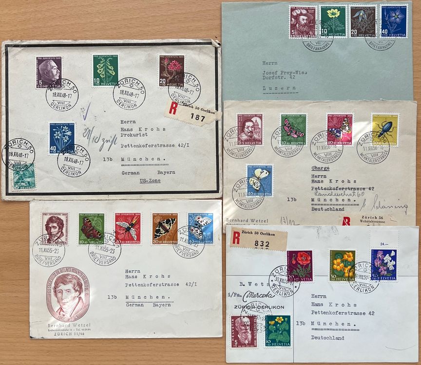5 Pro Juventute FDC/Satzbriefe ab 1948 SBK 147.- ab 0.50 (Gebraucht) in ...