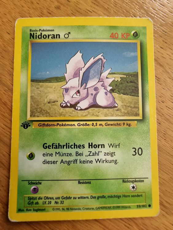 Pokémon Nidoran Base Set 1.Edition 55/102 DE (Gebraucht) in Roggwil BE ...