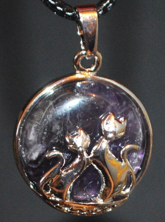 Halskette B-126 – Katzen – Amethyst – 2,5 x 2,5cm (Neu und originalverpackt) in Goldiwil (Thun ...