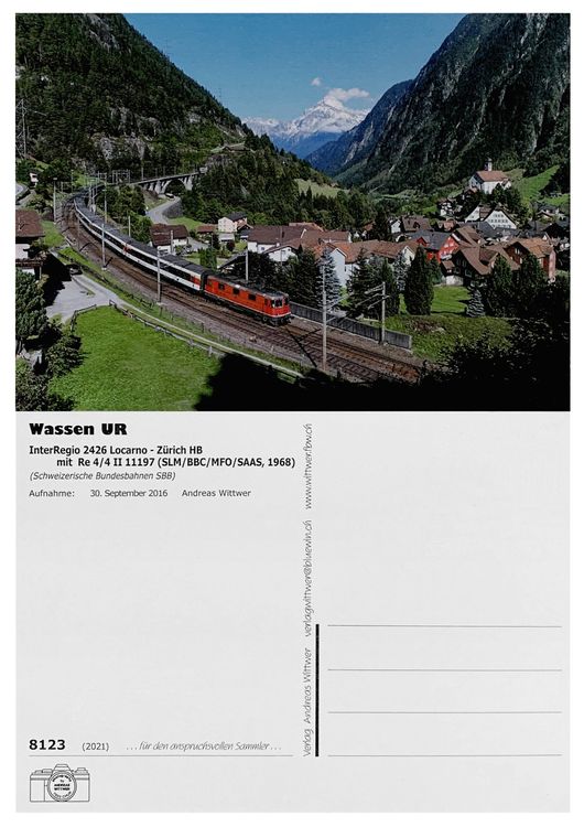 Wassen UR Uri Gotthard Gotthardbahn SBB Re 4/4 II 11197 | Kaufen auf Ricardo