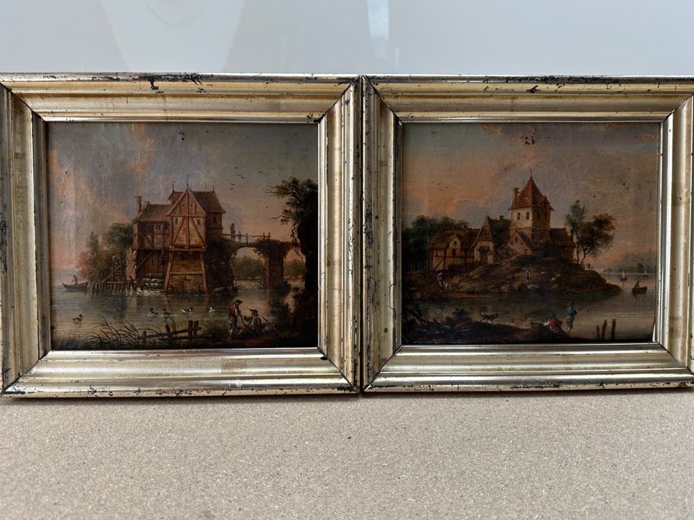 2 kleine Gemälde von Heinrich Hirzel (1729) Zürich Original (Gebraucht ...