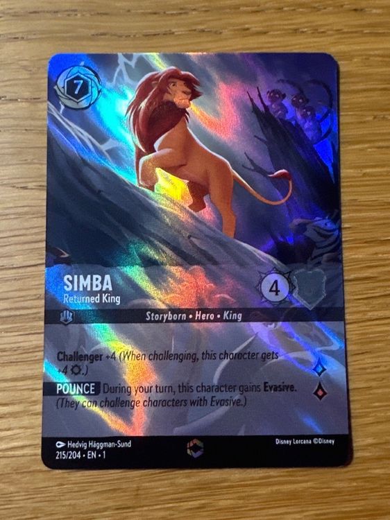 Lorcana Simba Returned King Enchanted 215/204 EN | Kaufen auf Ricardo