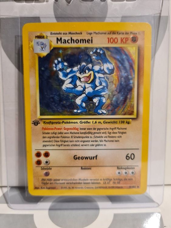 1. EDITION MACHOMEI HOLO RARE BASE SET POKEMON KARTE 1999 (Gebraucht) in Uerzlikon für CHF 12 ...