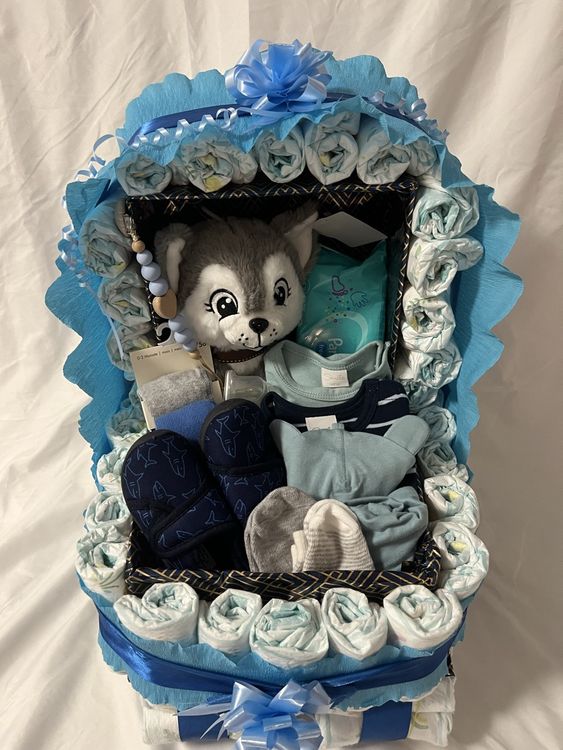 Windeltorte "Blaue Träume" - Das perfekte Geschenk zur Gebur (Neu und ...