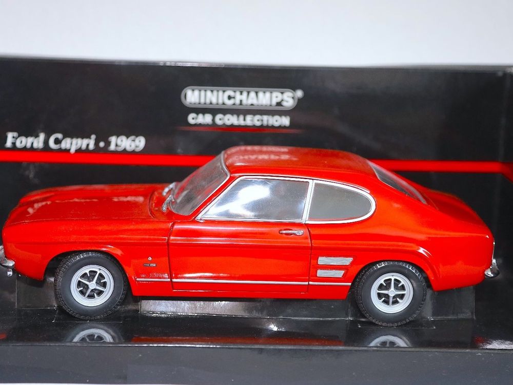 FABRIKNEU FORD CAPRI MINI CHAMP 1:18 VON 1969 (Neu und originalverpackt ...