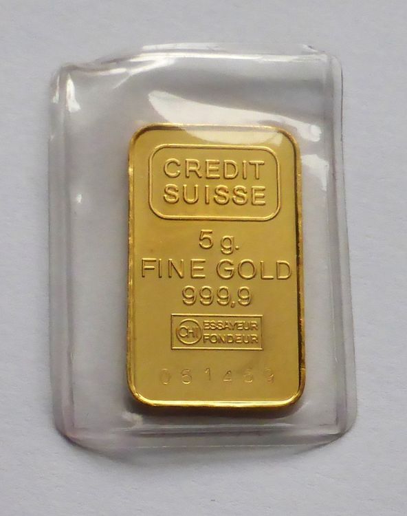 5g FINE GOLD 999.9 - CREDIT SUISSE (Neu und originalverpackt) in Buochs für CHF 391 – mit ...