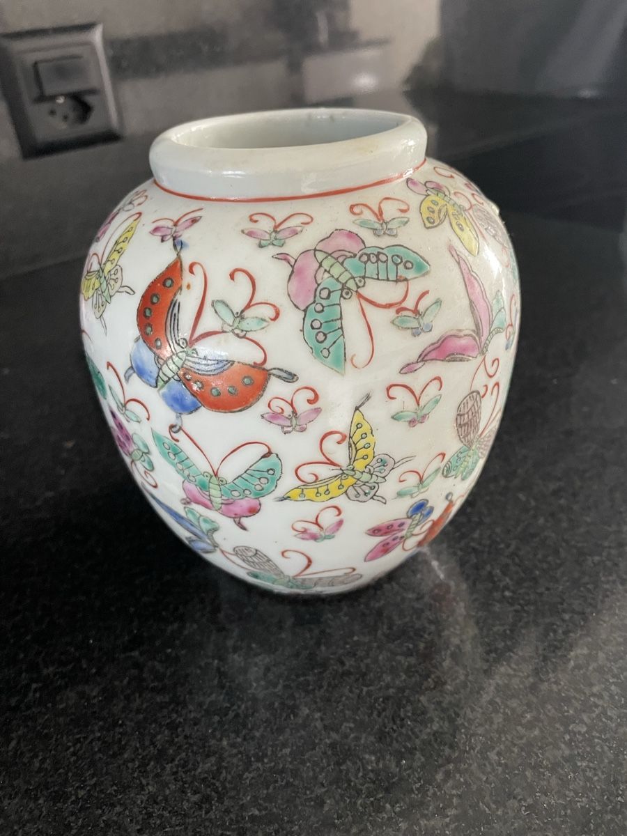 Dekorative Vintage Vase mit bunten Schmetterlingen🦋 (51) (Neu (gemäss ...