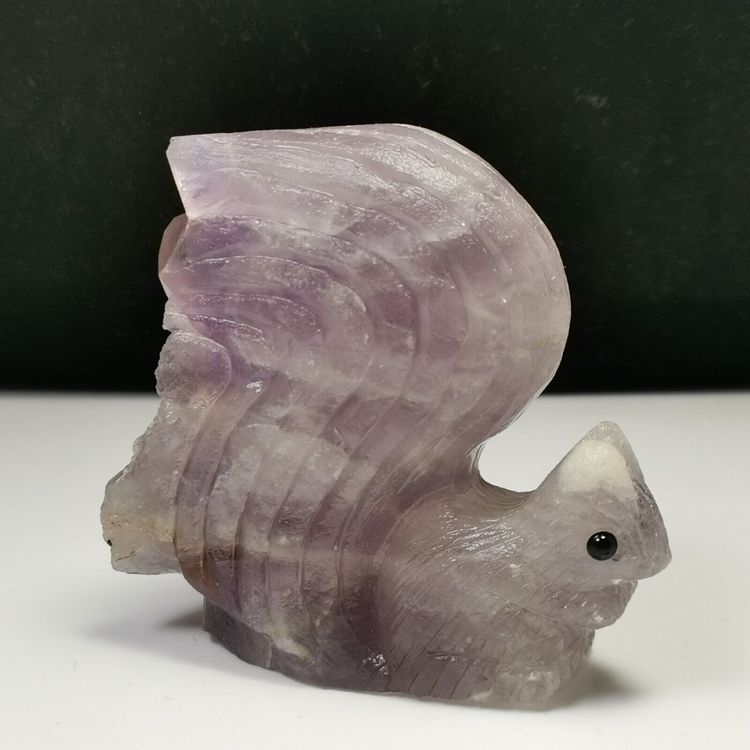 Lila Eichhörnchen Statue Amethyst Stein Ecureuil Améthyste (Neu (gemäss ...