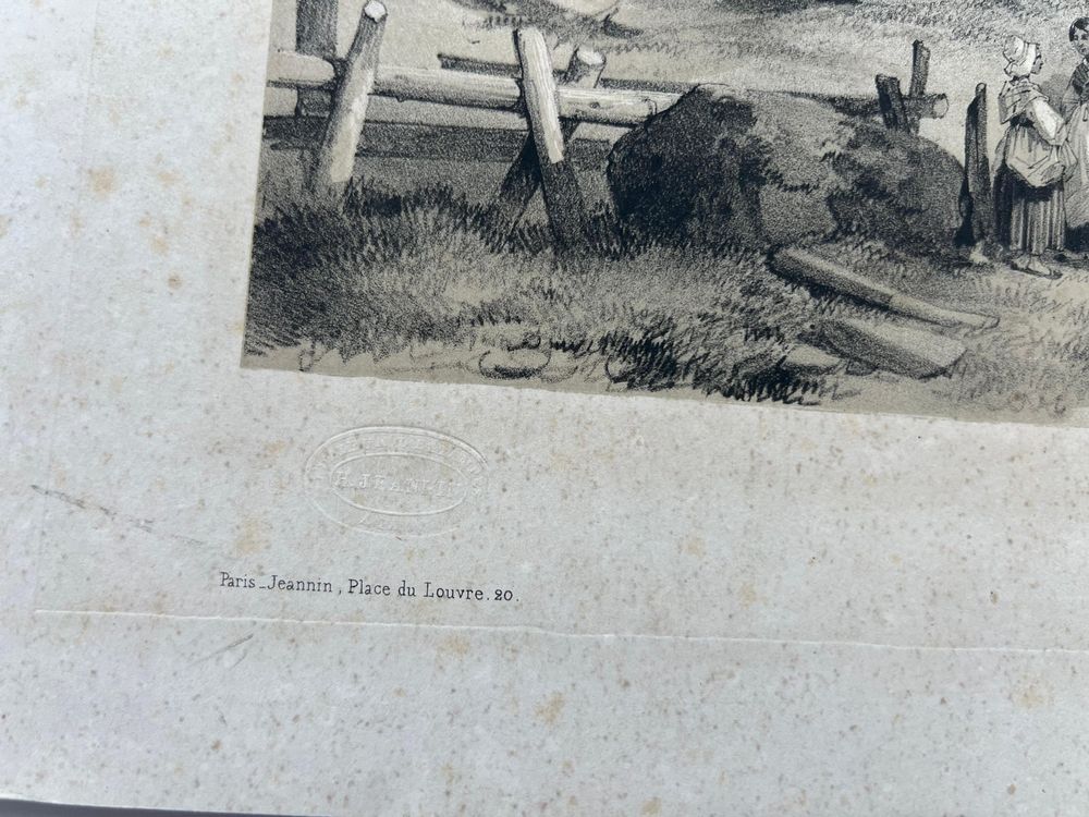 Alexandre Calame (1810-1864) Lithographie mit Stempel (Gebraucht) in ...