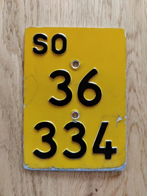 Mofanummer Nummernschild Mofa SO 36 334 | Kaufen auf Ricardo